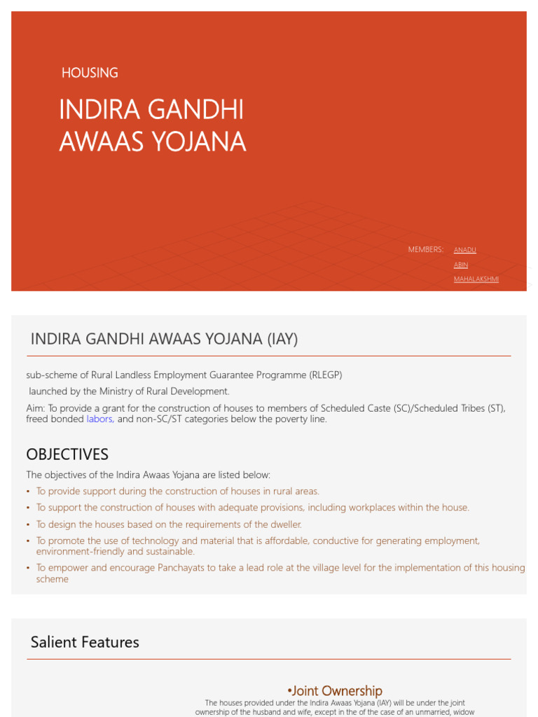 Indira Awaas Yojana Overview | PDF | Government Of India | Economy Of India