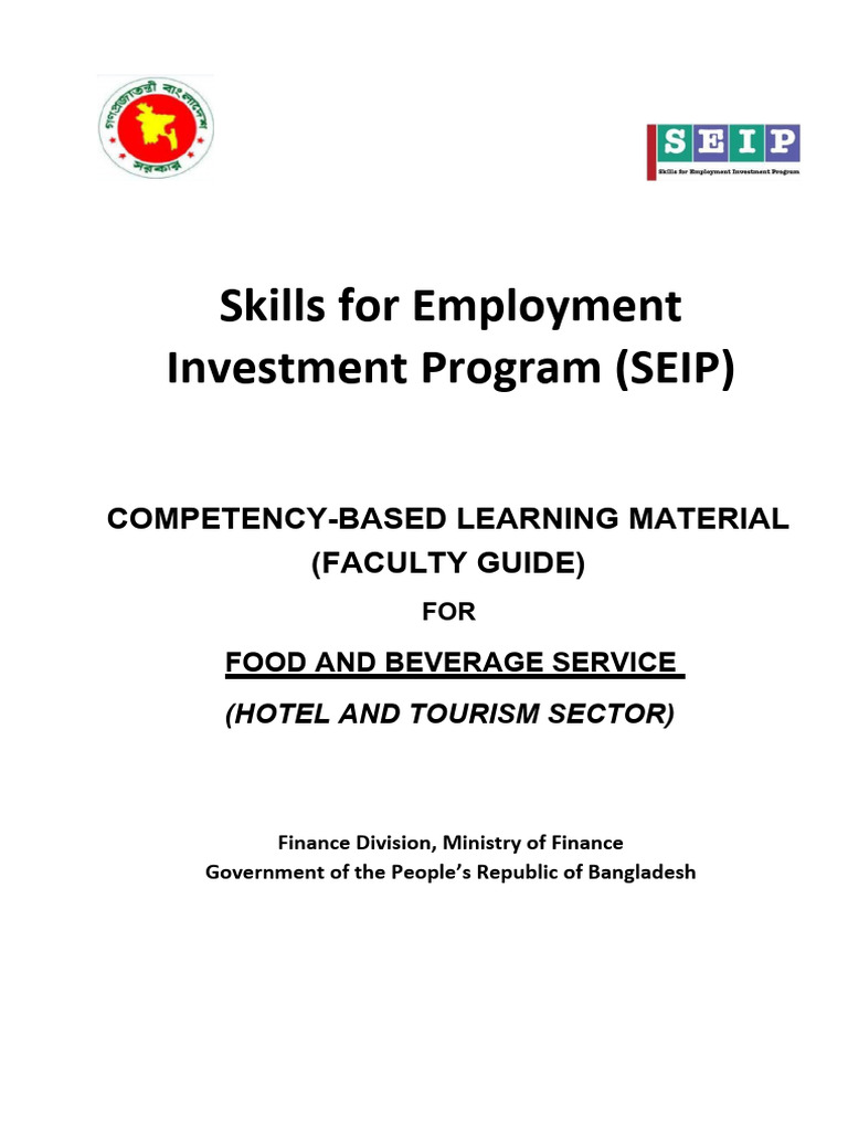 CBLM - Food and Beverage Service (Faculty Guide) v1 - 14 May 2022 ...