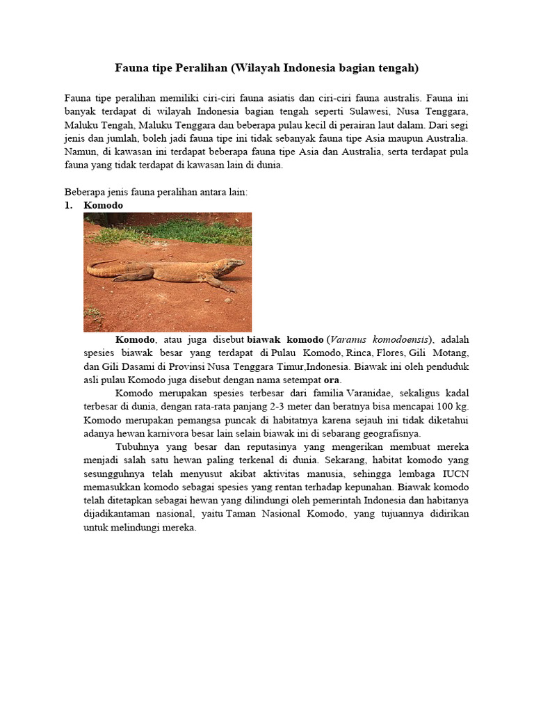 Fauna Tipe Peralihan | PDF