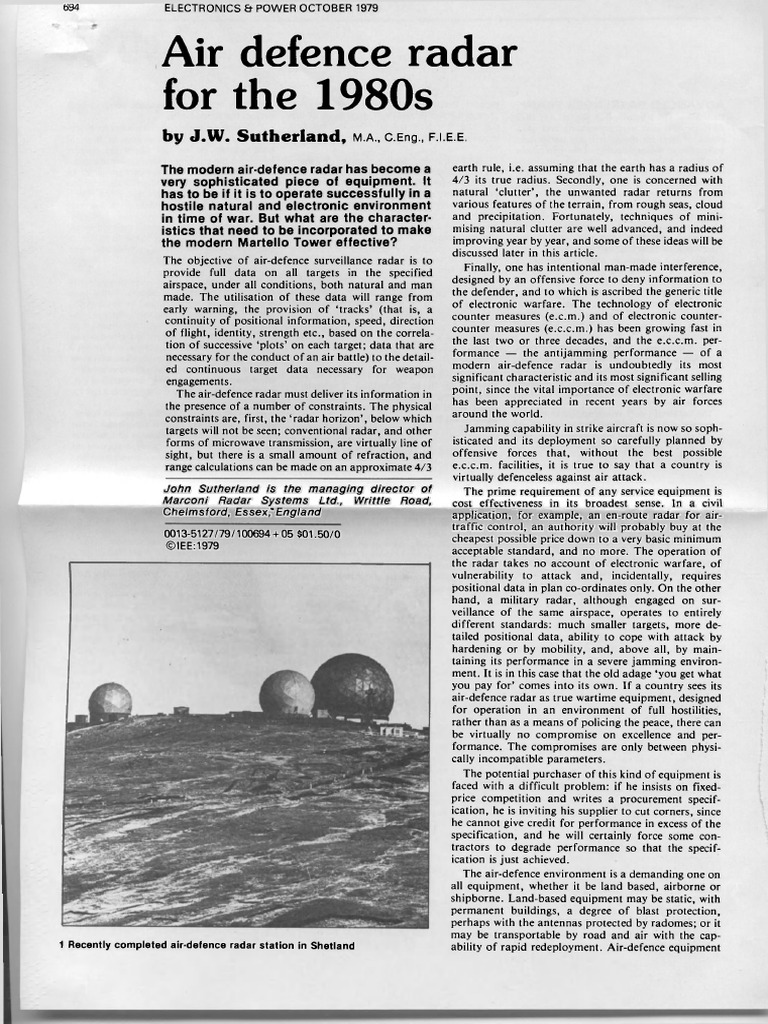 JWS Collection File 4 - Air Defence Radars For The 80s | PDF | Radar ...