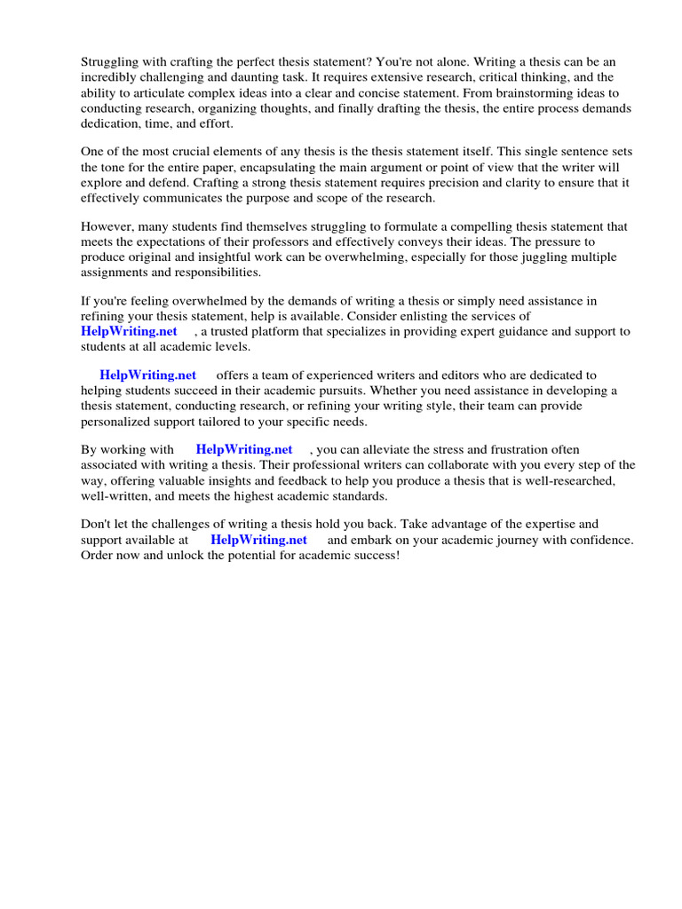 The Help Thesis Statement | PDF | Essays | Thesis