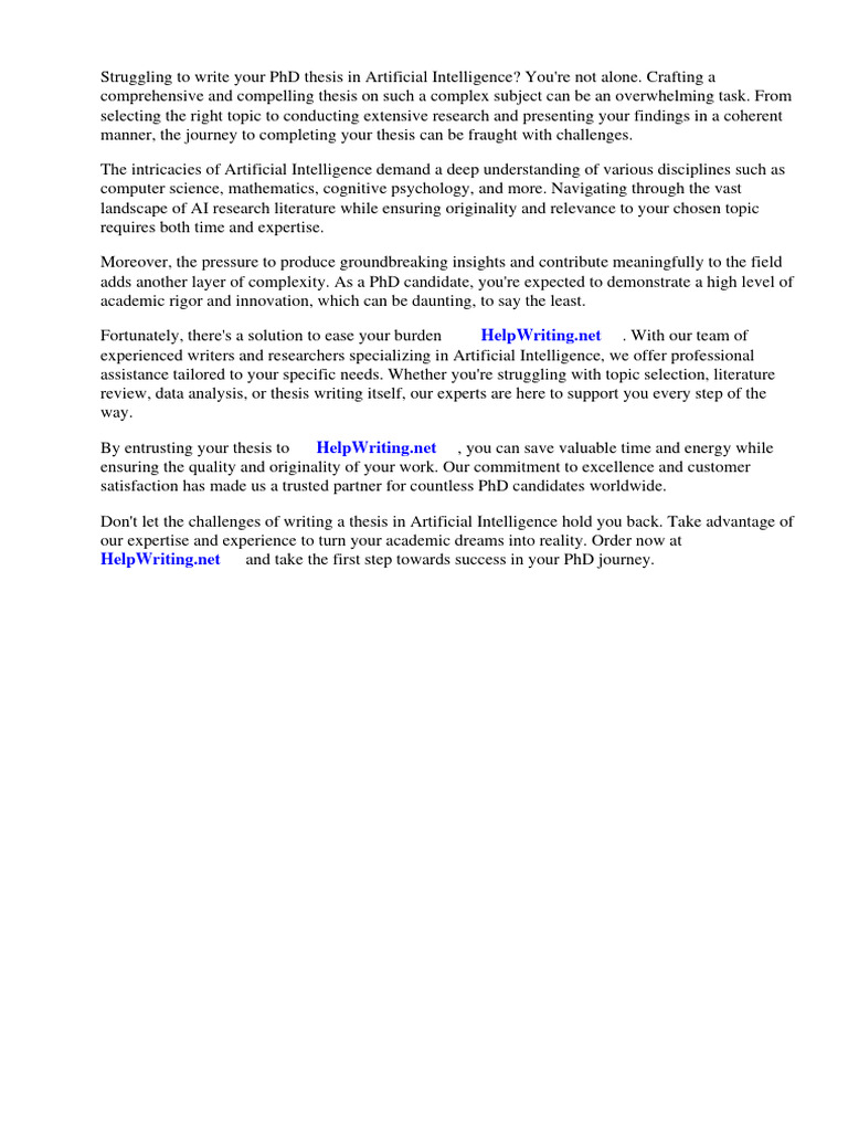PHD Thesis Topics in Artificial Intelligence | PDF | Artificial ... PHD Thesis Topics in Artificial Intelligence | PDF | Artificial ...