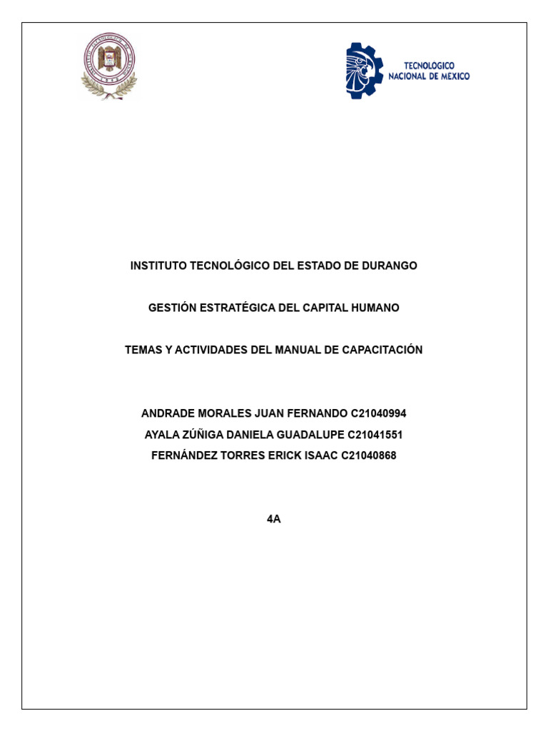 TEMAS MANUAL DE CAPACITACIÓN 4A | PDF | Reclutamiento | Gestión de ...