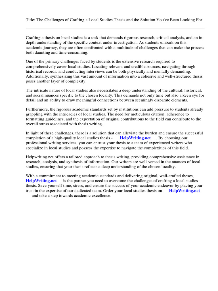 Thesis Local Studies | PDF | Data | Open Access