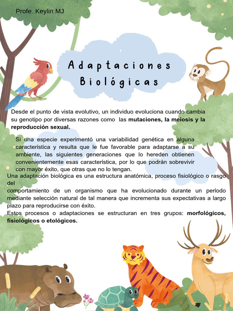 Adaptaciones biológicas en seres vivos | PDF | Adaptación | Evolución