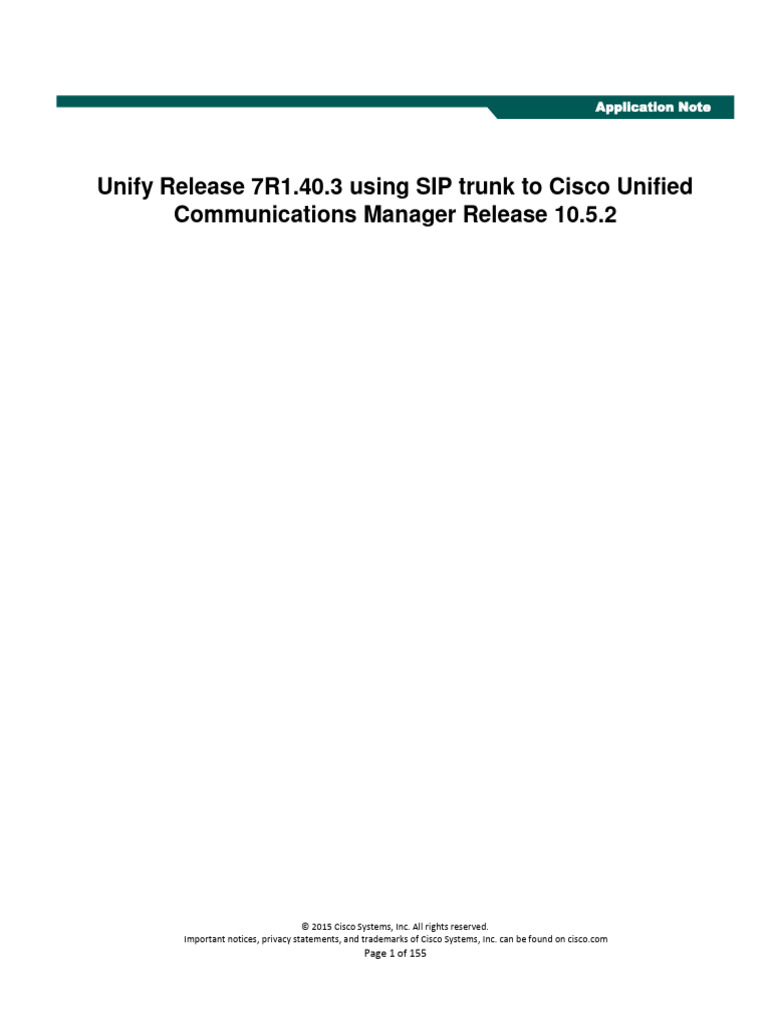 Unify Release Using Sip Trunk | PDF | Session Initiation Protocol | Voicemail