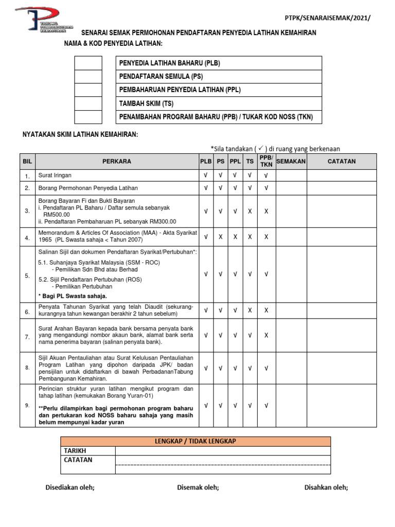 Borang PTPK-02 | PDF