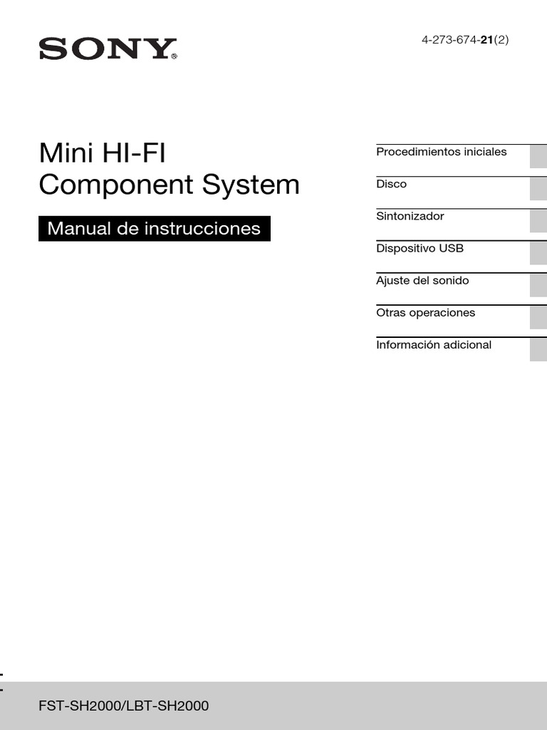 Manual Mini HI-FI FST-SH2000 | PDF | Altoparlante | Archivo de computadora