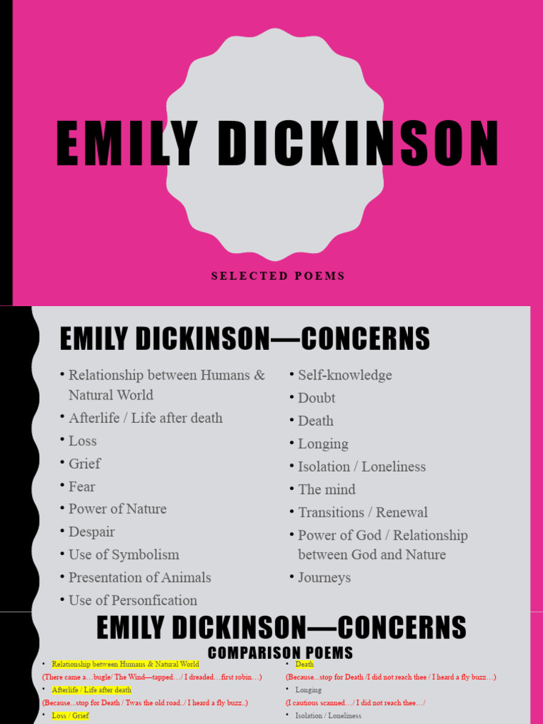 Emily Dickinson - Selected Poems Analysis | PDF | Poetry | Metre (Poetry)