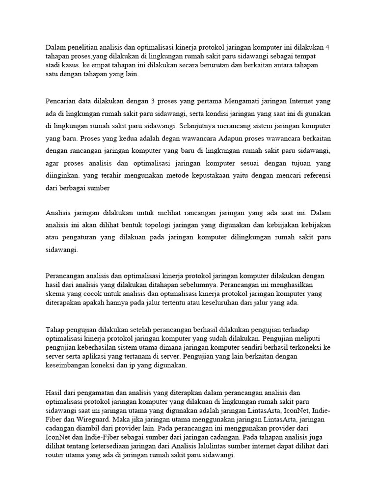 Analisis Dan Optimalisasi Kinerja Protokol Jaringan Komputer | PDF Analisis Dan Optimalisasi Kinerja Protokol Jaringan Komputer | PDF