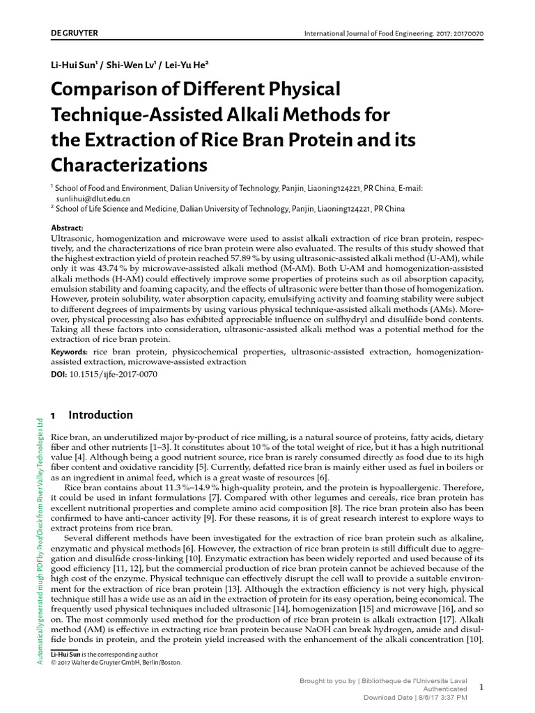 Comparison of Different Physical Technique Alkali Annas Archive | PDF ...