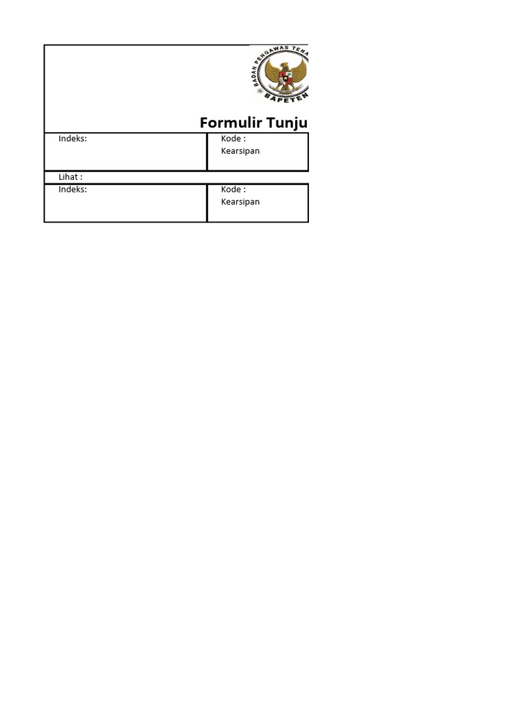 Formulir Tunjuk Silang Dan Out Indicator-DPFRZR | PDF