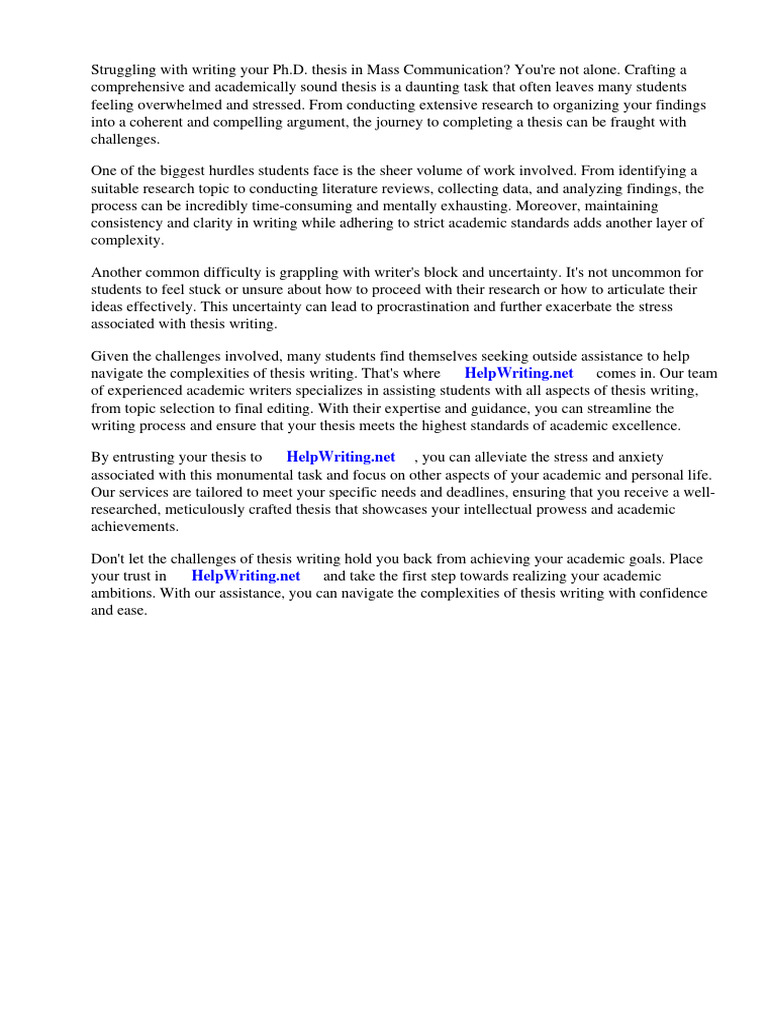 PHD Thesis Mass Communication PDF | PDF | Communication | Science