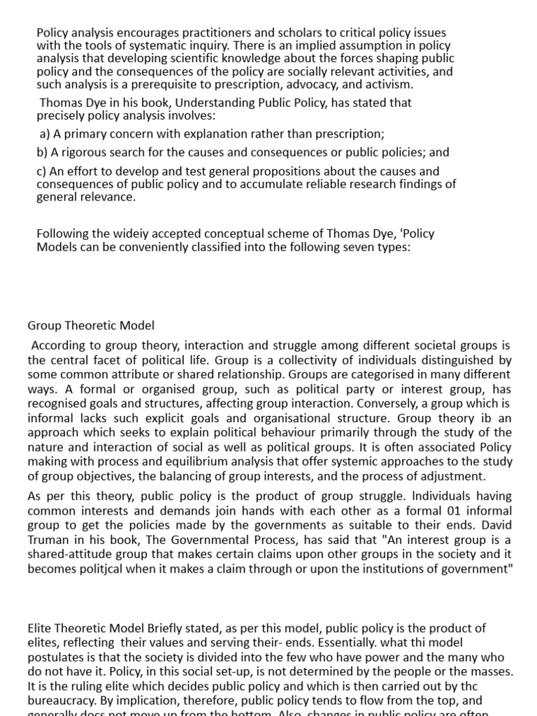 Models of Public Policy | PDF | Policy | Game Theory