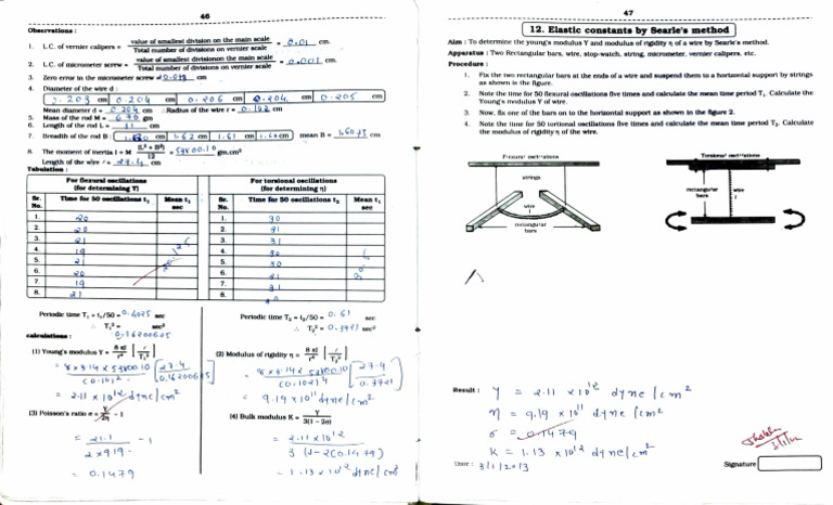 Physics Elastic constant by Searle's apparatus | PDF | Mechanical Engineering | Mechanics