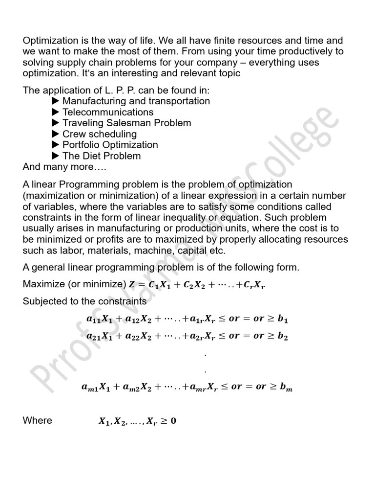 LPP | PDF | Mathematical Optimization | Linear Programming LPP | PDF | Mathematical Optimization | Linear Programming