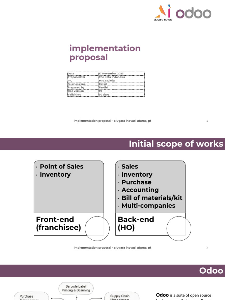 Proposal - Implementation - TehKota ODOO | PDF | Computer Cluster ...