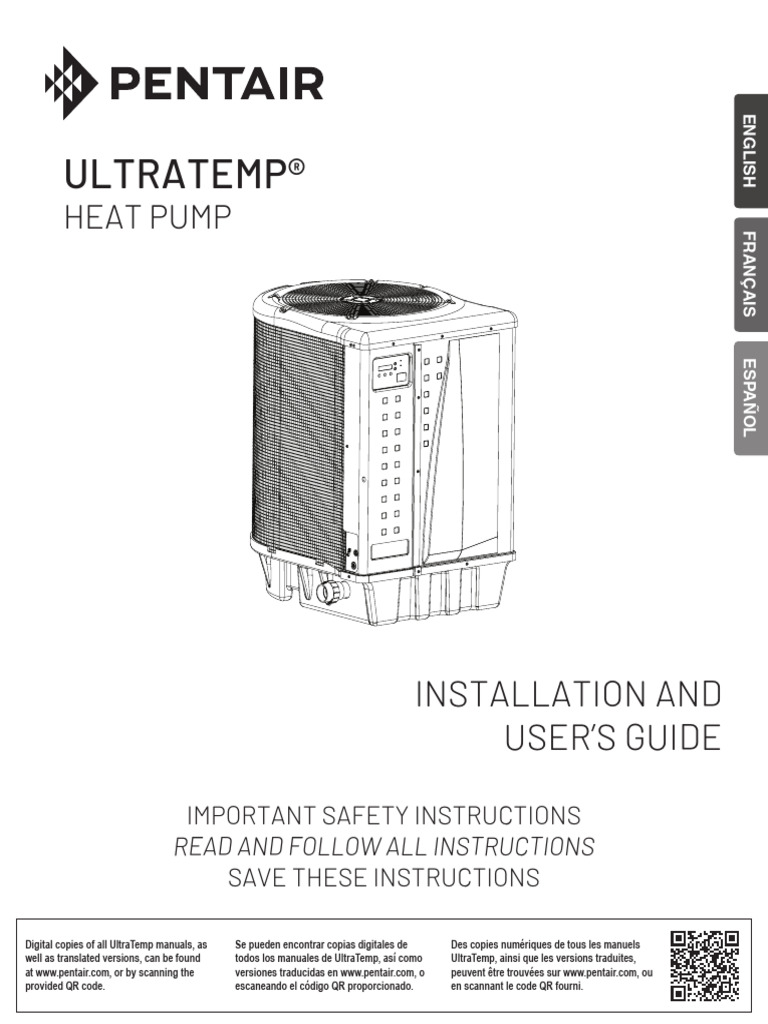 Ultratemp Heat Pump Installation and Users Guide en FR SP | PDF | Heat Pump | Pump