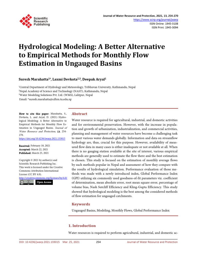 Hydrological Modeling - A Better Alternative | PDF | Hydrology | Drainage Basin