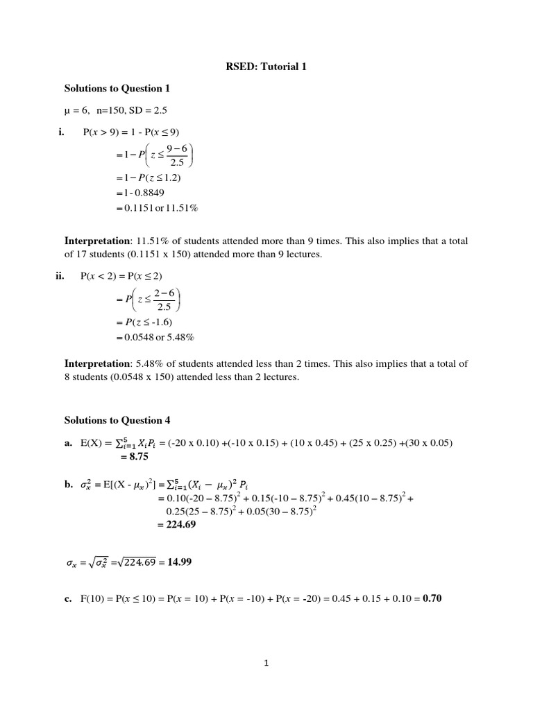 Tutorial - 1 Solutions | PDF