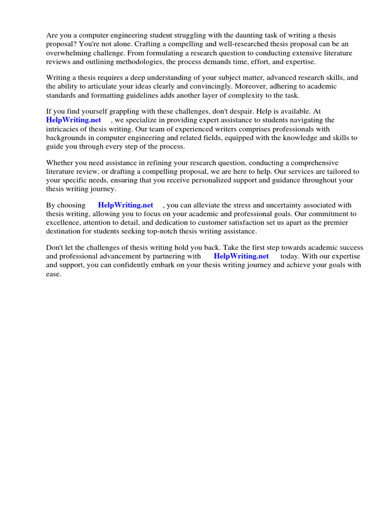 Sample Thesis Proposal for Computer Engineering Students | PDF | Engineering | Thesis