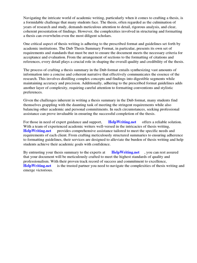 DNB Thesis Summary Format | PDF | Thesis | Pub Med