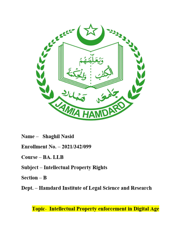 IPR Project | PDF | Copyright Infringement | Intellectual Property