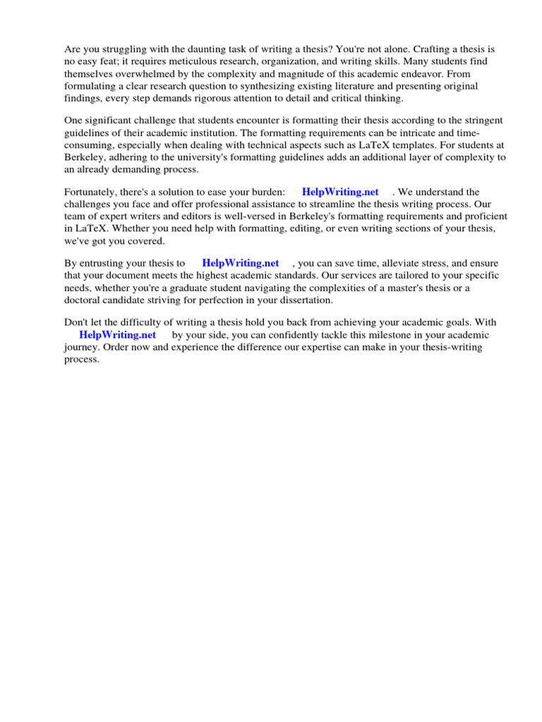 Berkeley Thesis Latex Template | PDF | Thesis | Doctor Of Philosophy