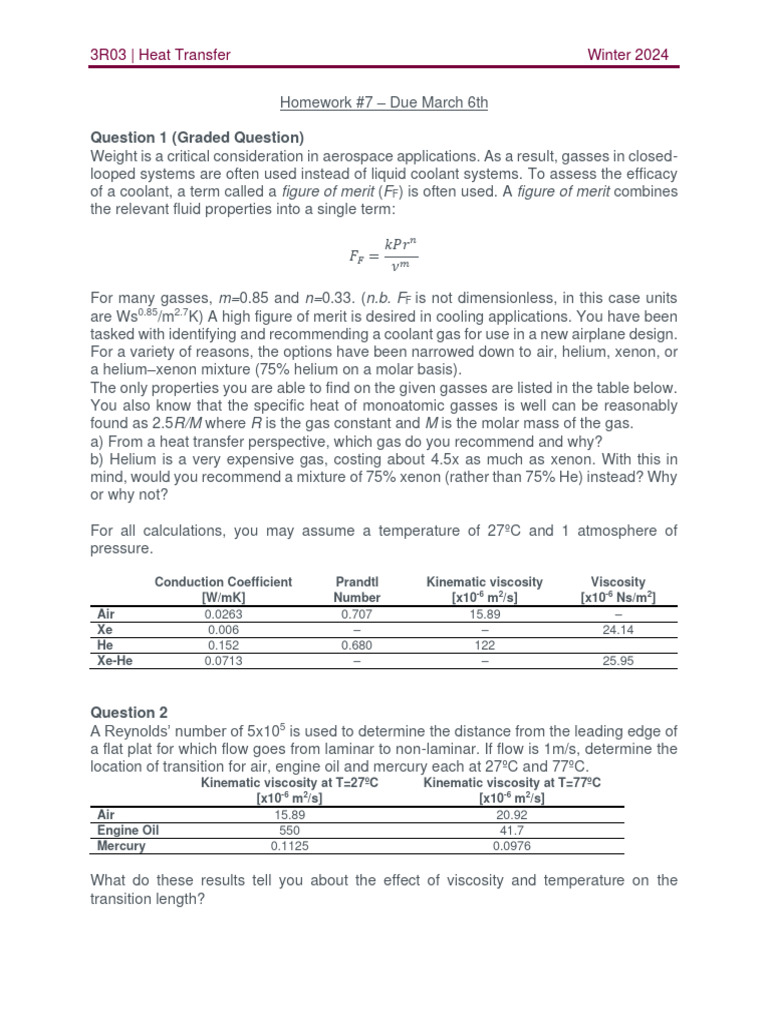 Assignment 7 (1) | PDF | Reynolds Number | Laminar Flow