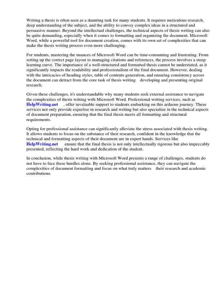 Thesis Writing With Ms Word | PDF | Thesis | Microsoft Word