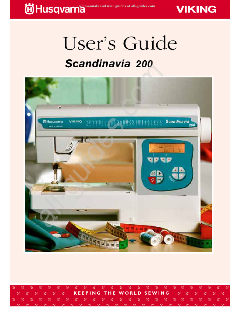 Husqvarna/Viking Scandinavia 200 Sewing Machine Instruction Manual ...
