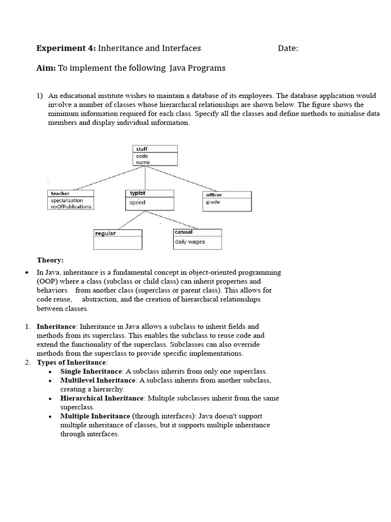 Expoopj4 (Theory) | PDF | Inheritance (Object Oriented Programming) | Class (Computer Programming)