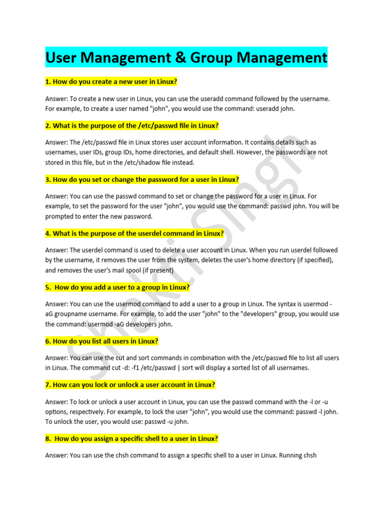 Module 2 User Management and Group Management | PDF | User (Computing) | Superuser