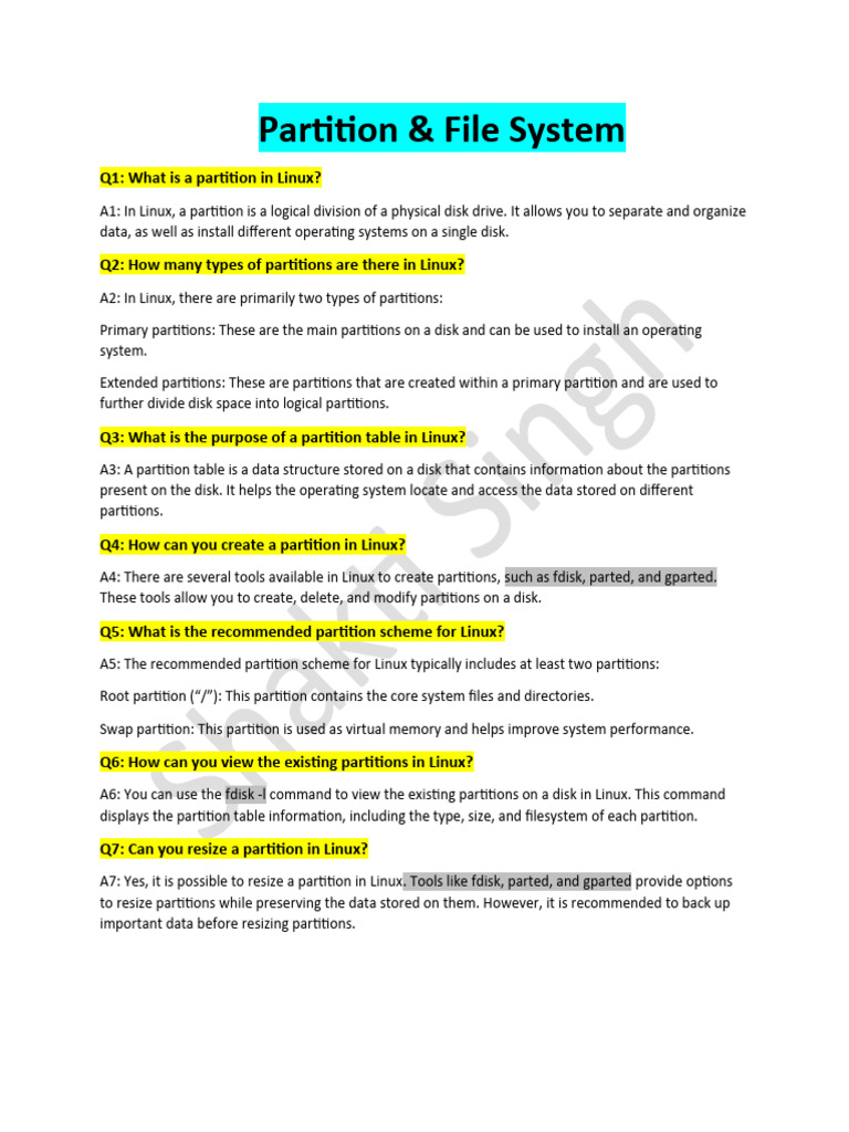 Module 3 - Partition and File System | PDF | File System | System Software
