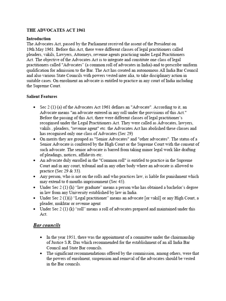 THE ADVOCATES ACT Note 3 Professional Ethics | PDF | Advocate | Lawyer