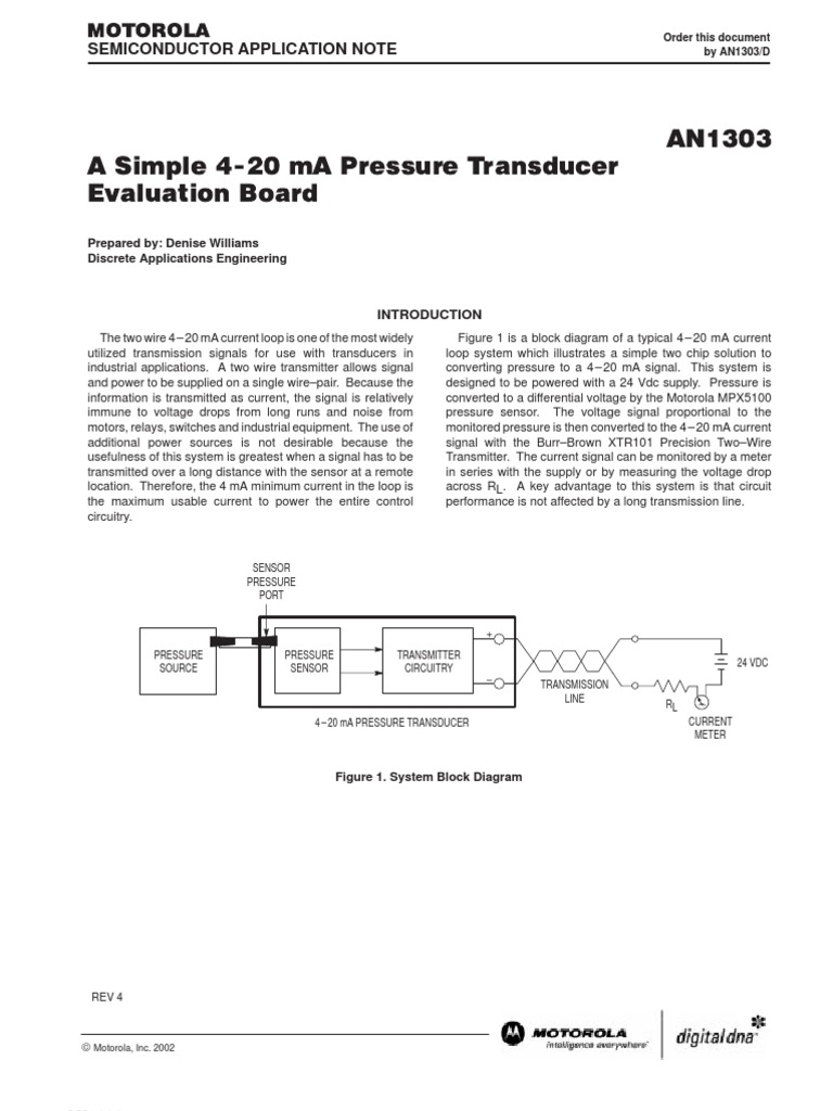 An1303 4-20ma Pteb | PDF | Manufactured Goods | Electrical Engineering