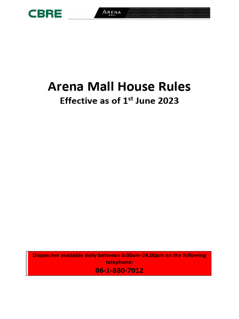 House-Rules - CBRE Reference | PDF | Parking | Lease