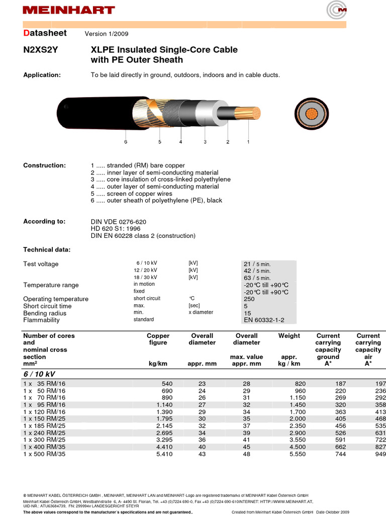 N2XS2y 1c | PDF | Physical Sciences | Electrical Engineering