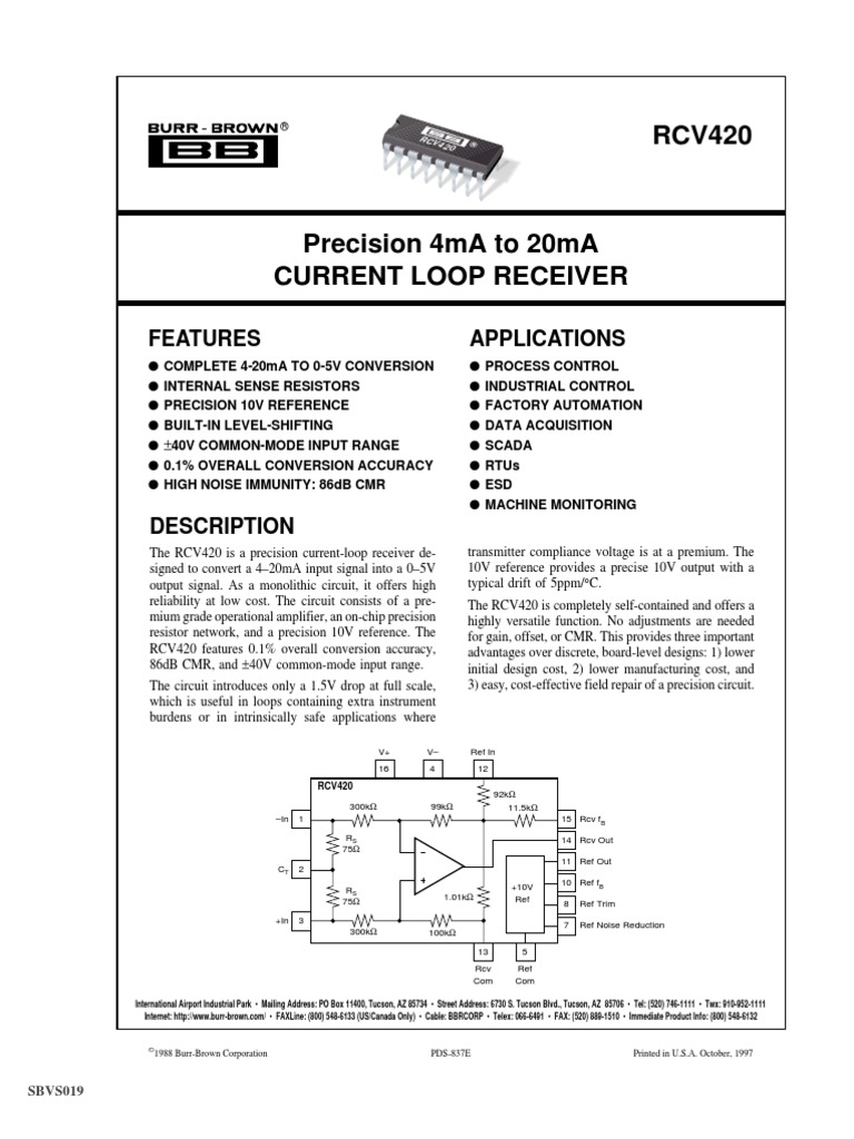 RCV 420 | PDF | Amplifier | Resistor