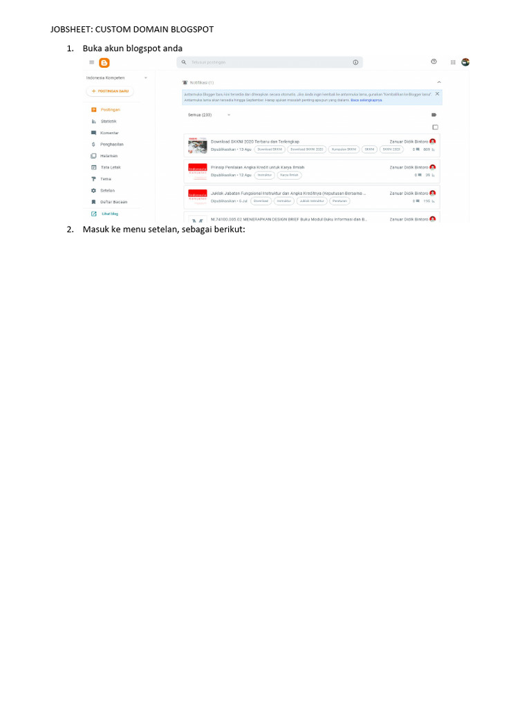 Cara Custom Domain di Blogspot | PDF