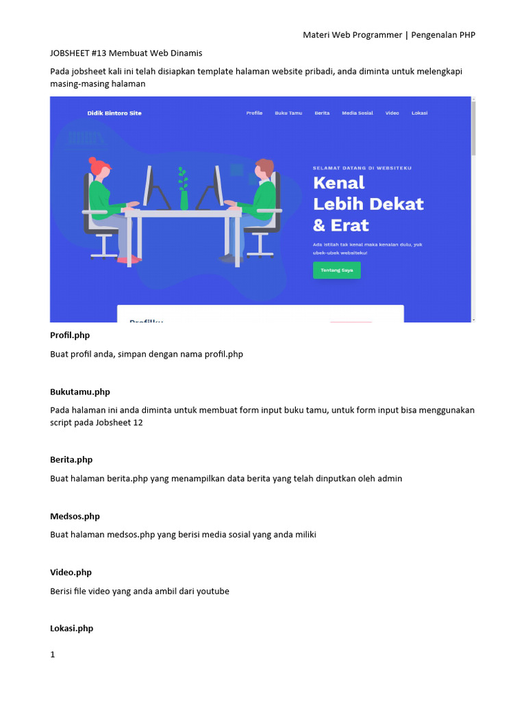 Jonsheet 13 Membuat Web Dinamis | PDF | Komputer