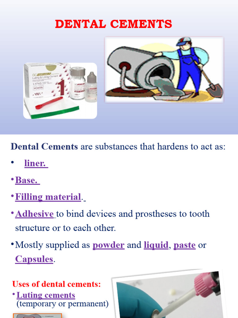 Comprehensive Guide to Dental Cements | PDF | Dental Material ...