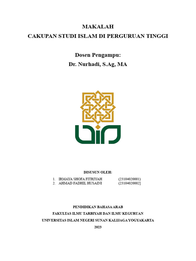 Cakupan Studi Islam di Perguruan Tinggi | PDF