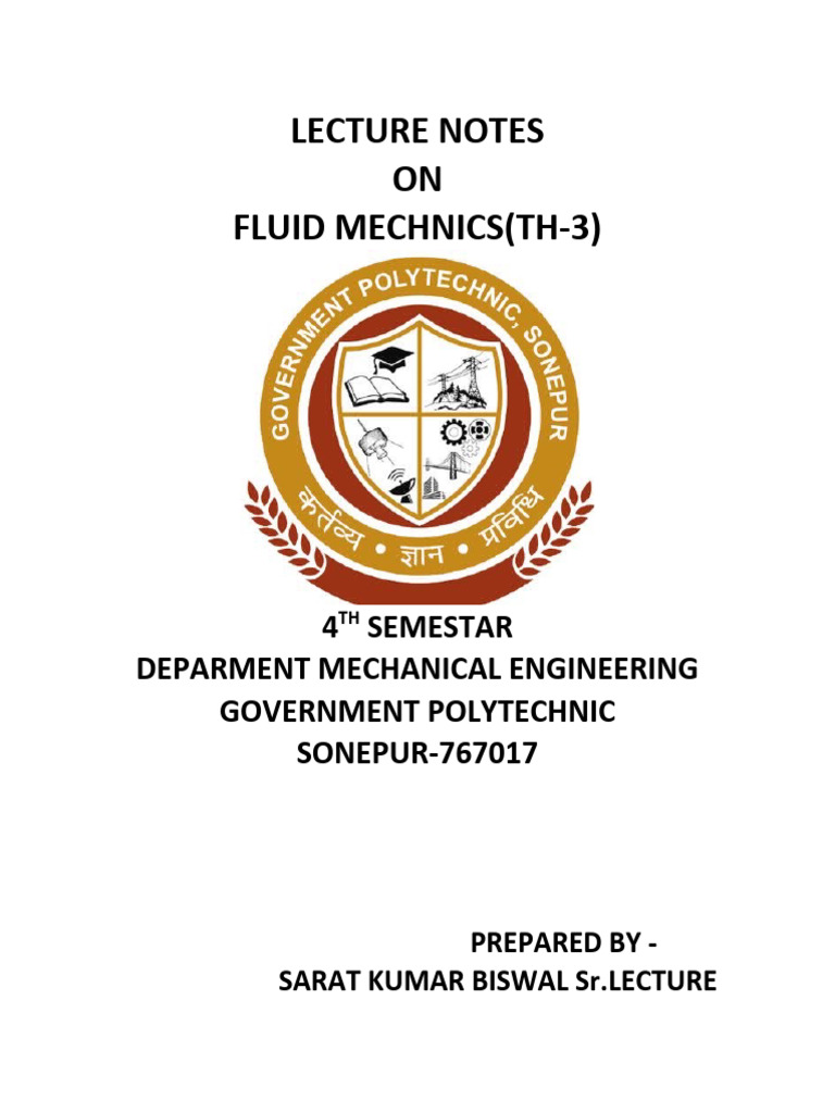 Fluid Mechanics PDF | PDF | Fluid Mechanics | Pressure Measurement