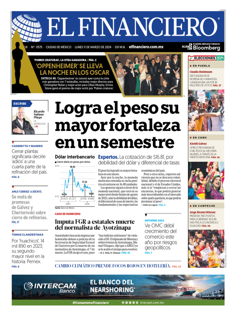 El Financiero 11-03-24 | PDF | México | Dólar de los Estados Unidos