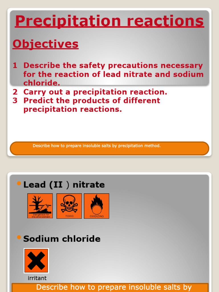 GD 10 Precipitation Reactions | PDF | Precipitation (Chemistry) | Salt ...