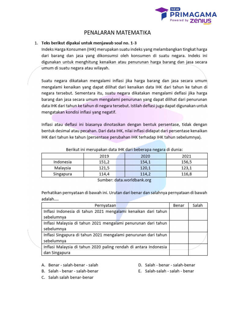 Penalaran Matematika Paket #2 | PDF