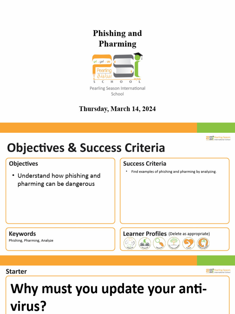 T7 - Phishing and Pharming | PDF | Phishing | Email Spam