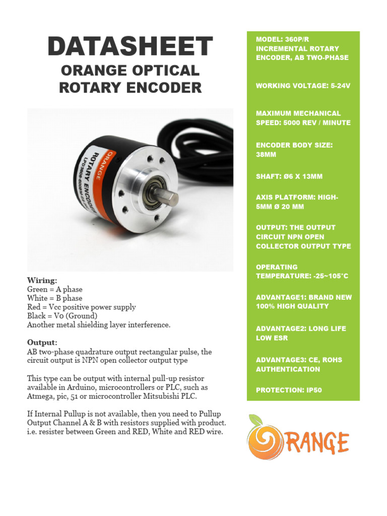 Orange Encoder 360 PPR Manual | PDF | Electromagnetism | Electronic ...