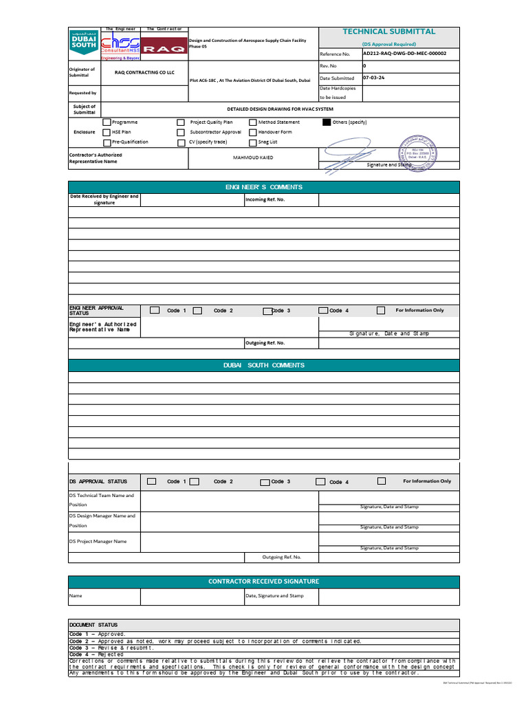Ad-212-Raq-Dwg-Mec-000002 - 00 - Detailed Design Drawing For Hvac ...